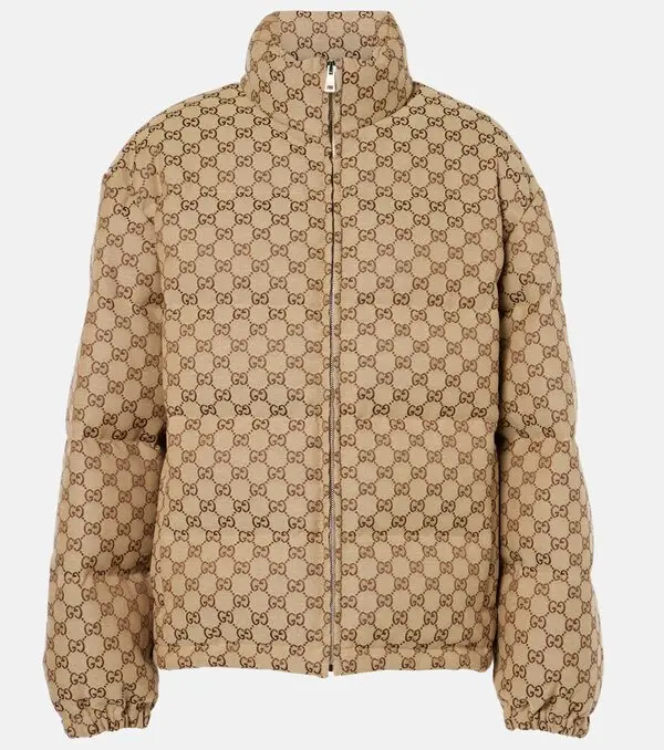 Gucci Gg Canvas Down Jacket - Beige