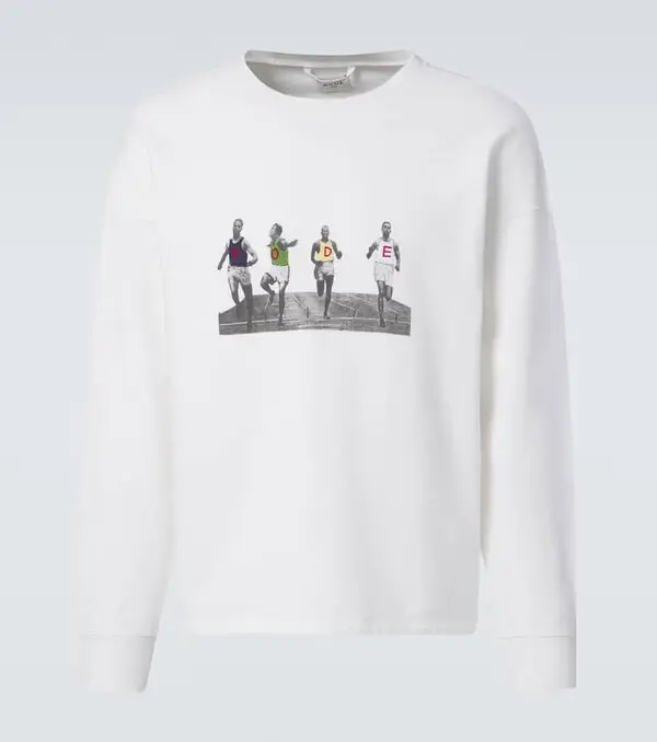 BODE Finish Line Patch-appliqué Cotton Sweatshirt - White