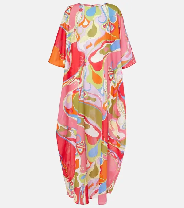 Emilio Pucci Orchidee Cotton Muslin Kaftan