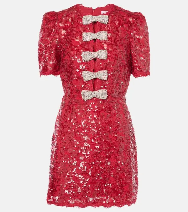 Rebecca Vallance Leyla Sequined Minidress - Red