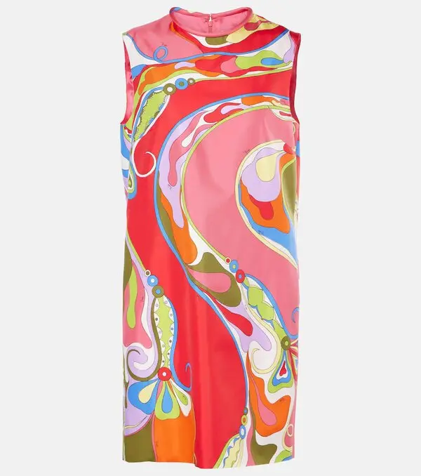 Emilio Pucci Orchidee Printed Silk Twill Minidress