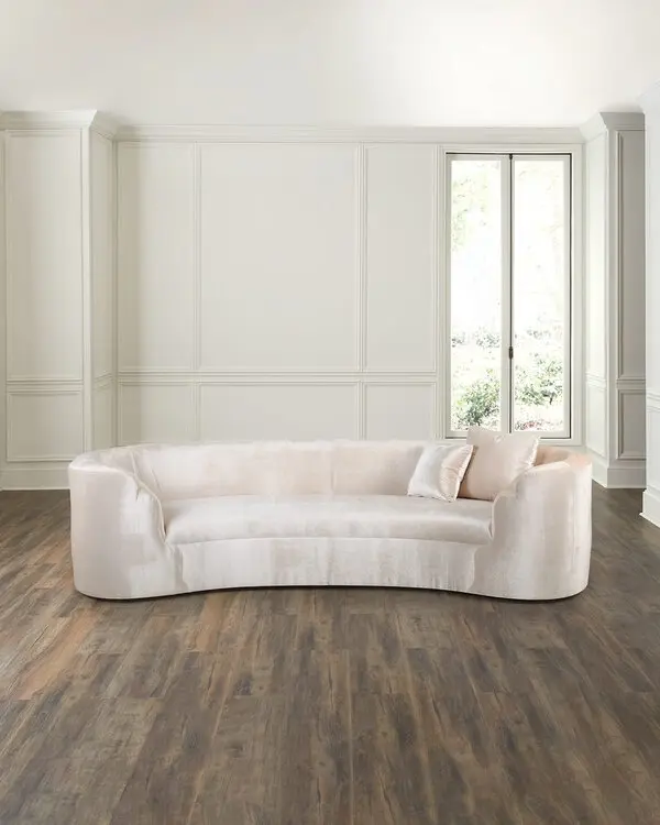 HAUTE HOUSE Bubble Velvet Curved Sofa, 117.5
