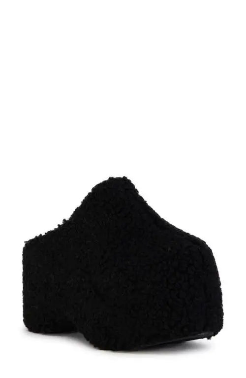 AZALEA WANG Dolorita Faux Shearling Clog - Black