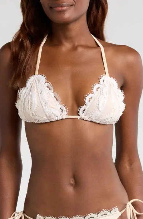 PQ Lace Triangle Bikini Top - Vanilla