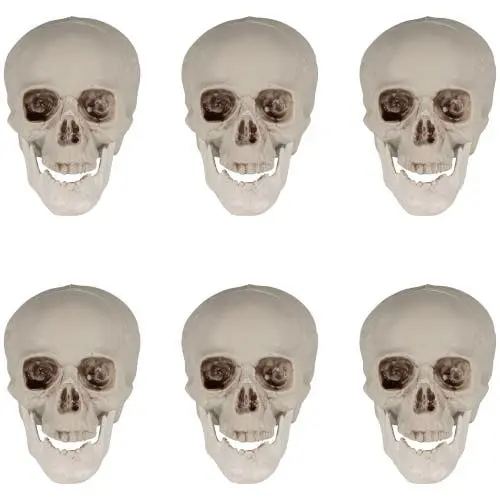 NORTHLIGHT Shruken Skeleton Skulls Halloween Decorations4.5"set Of 6 - Ivory