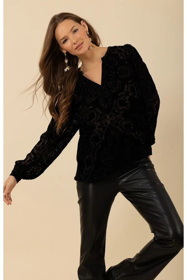 Hale Bob Keira Velvet Burnout Top