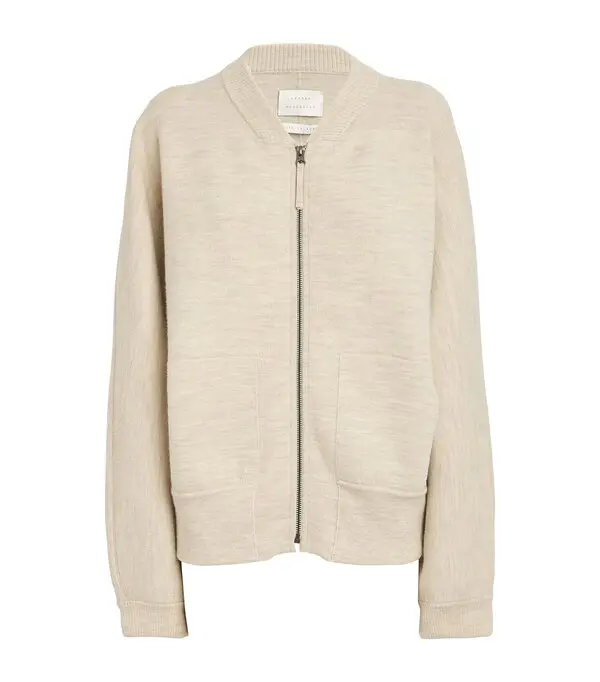 Lauren Manoogian Merino Wool-Alpaca-Pima Cotton Bomber Jacket In