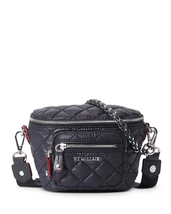 Mz Wallace Micro Crosby Sling Bag - Black/silver
