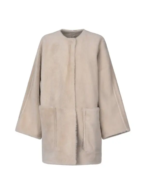 Max Mara Santos Shearling Coat - Beige