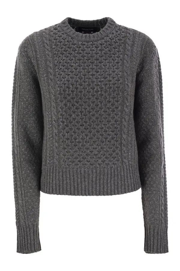 Fabiana Filippi Fisherman Lurex Jumper - Plum