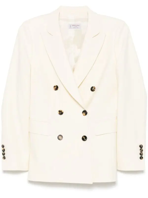 Alberto Biani Wool Double-breasted Jacket - White