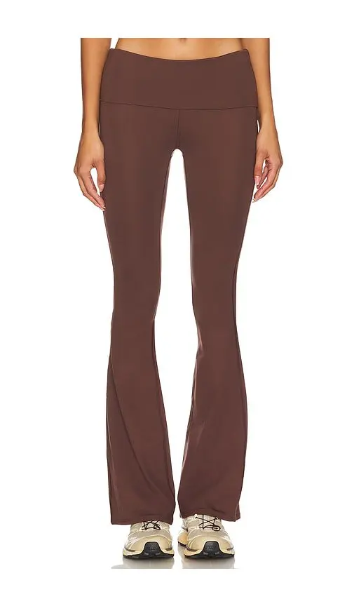WELLBEING + BEINGWELL Loungewell Light Hawley Foldover Pant - Espresso Brown