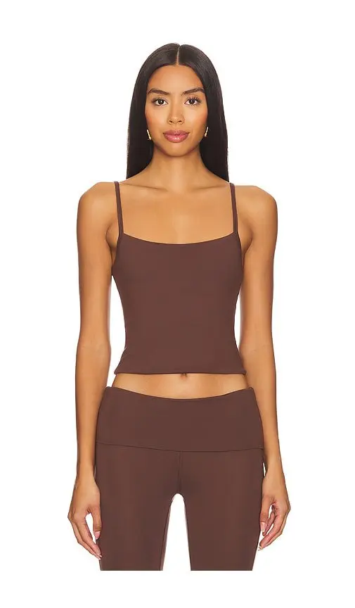 WELLBEING + BEINGWELL Loungewell Light Cameron Tank - Espresso Brown