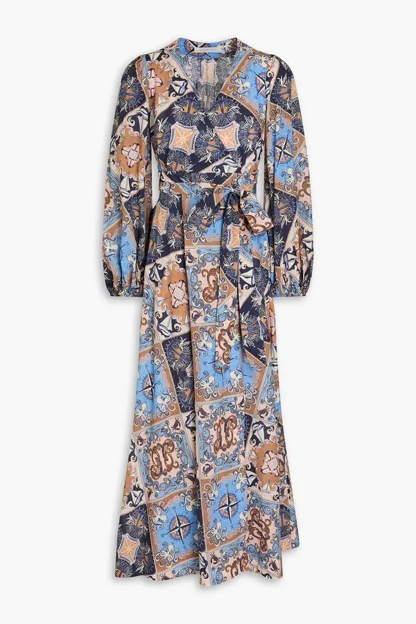 Zimmermann Patchwork Printed Cotton-voile Wrap Dress