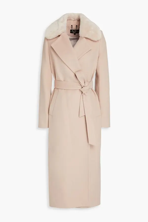 DOM GOOR Shearling-trimmed Felt Coat