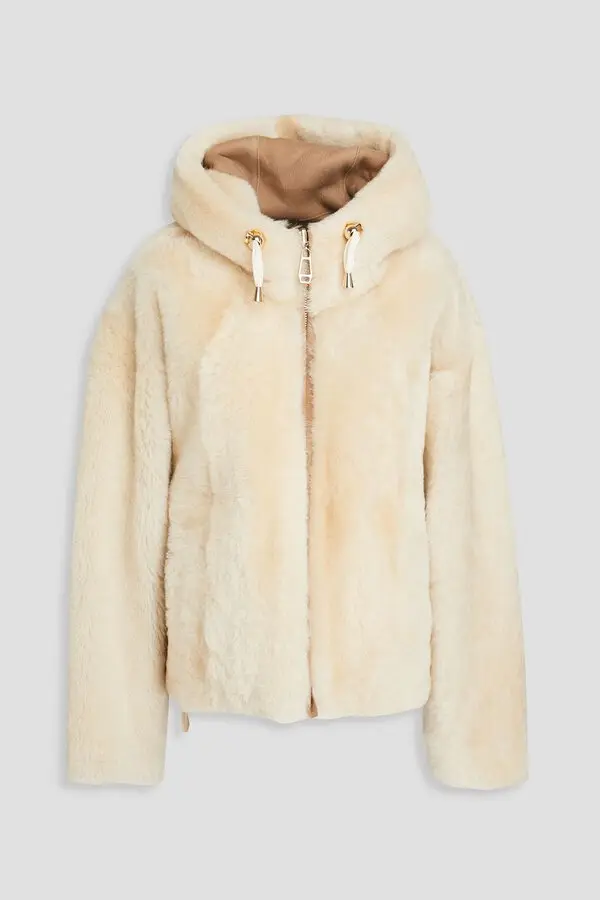 DOM GOOR Aviator Shearling Hooded Jacket