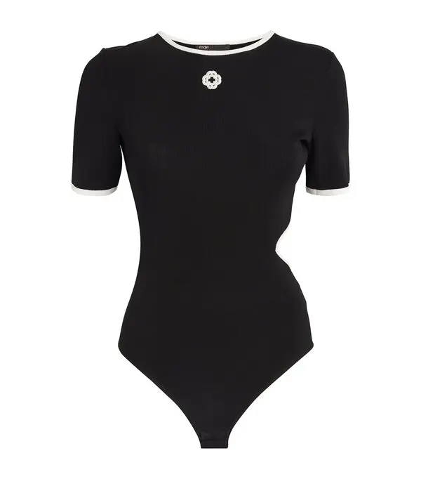 Maje T-shirt Bodysuit - Black