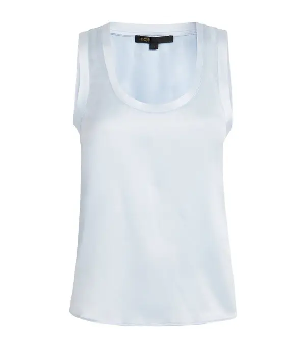Maje Silk-blend Tank Top - Blue