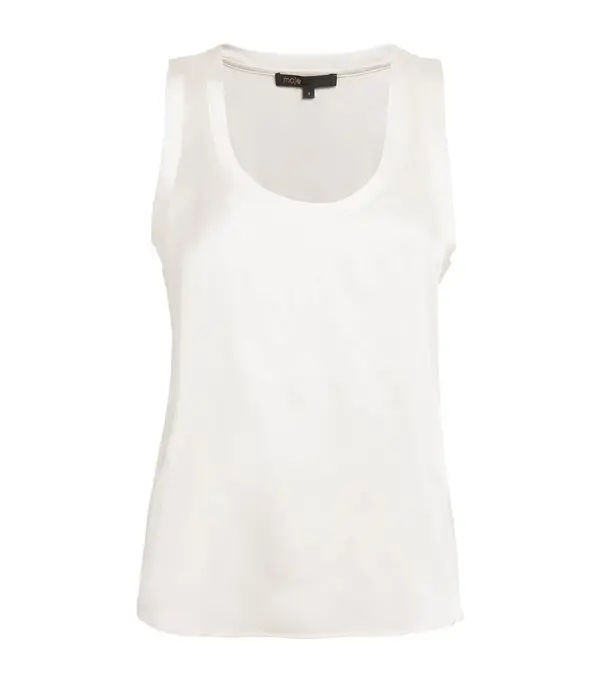 Maje Silk-blend Tank Top - White