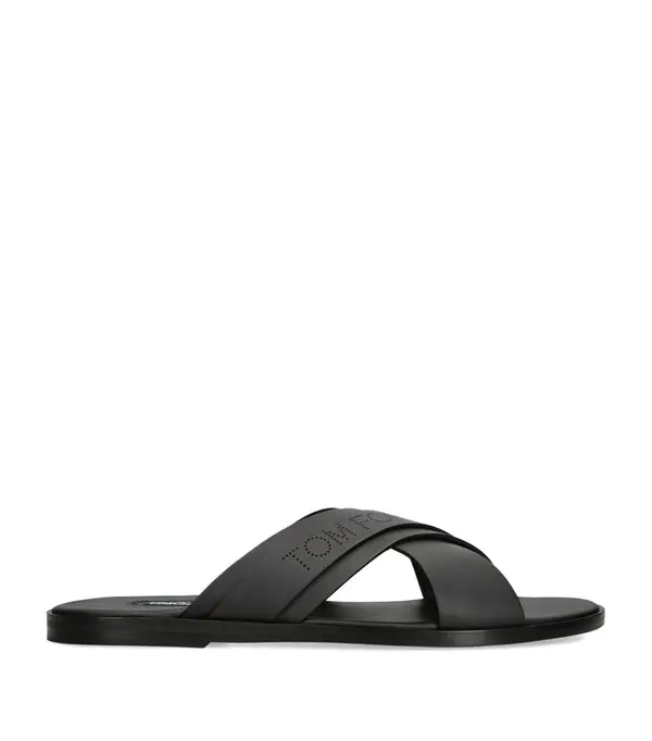 TOM FORD Leather Preston Slides - Black