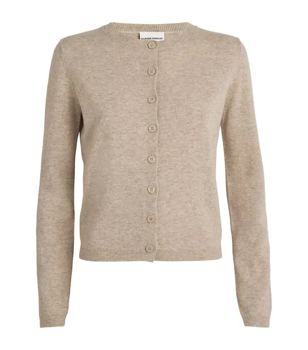 Claudie Pierlot Wool Cardigan With Embroidery - Neutral