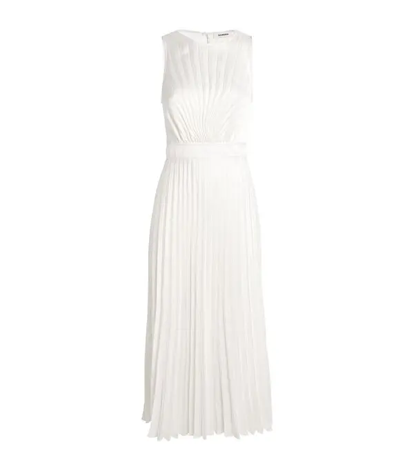 sandro house pleated midi dress Women's SANDRO Dresses