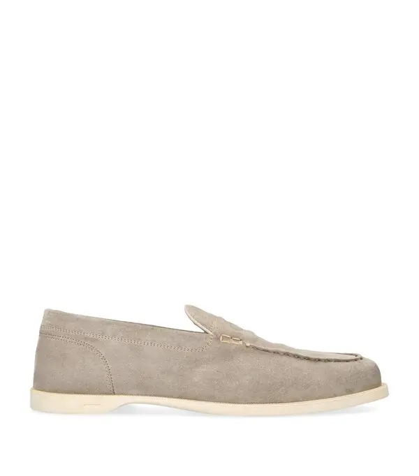 John Lobb Suede Pace Loafer - Grey
