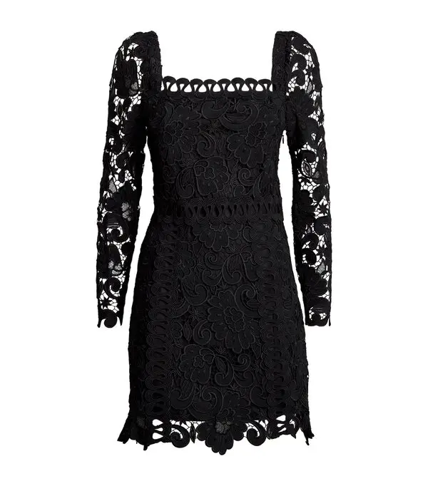 Maje Crochet Mini Dress - Black