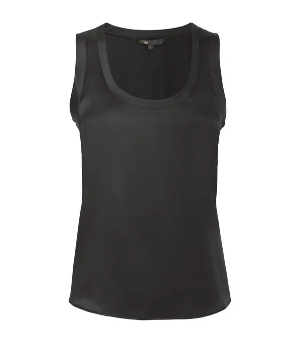 Maje Stretch-silk Tank Top - Black