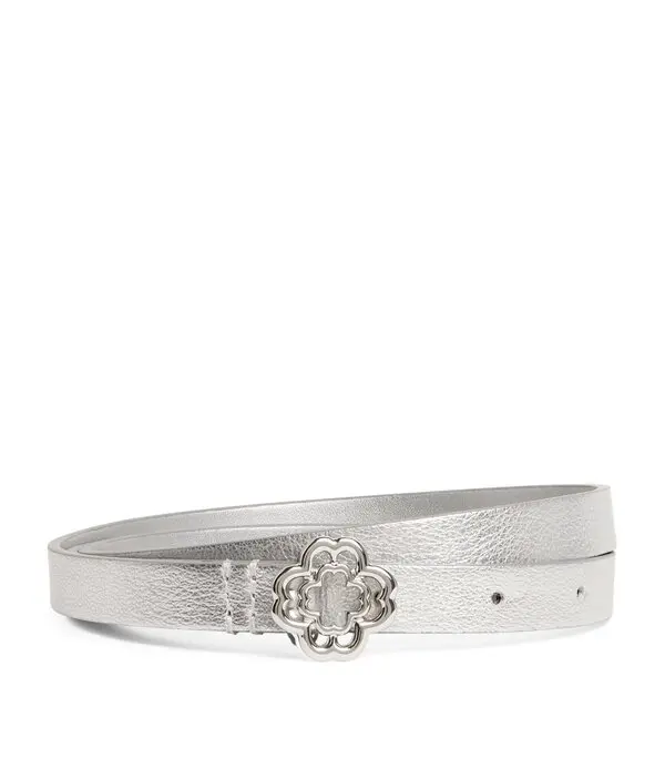 Maje Metallic Leather Belt - Black