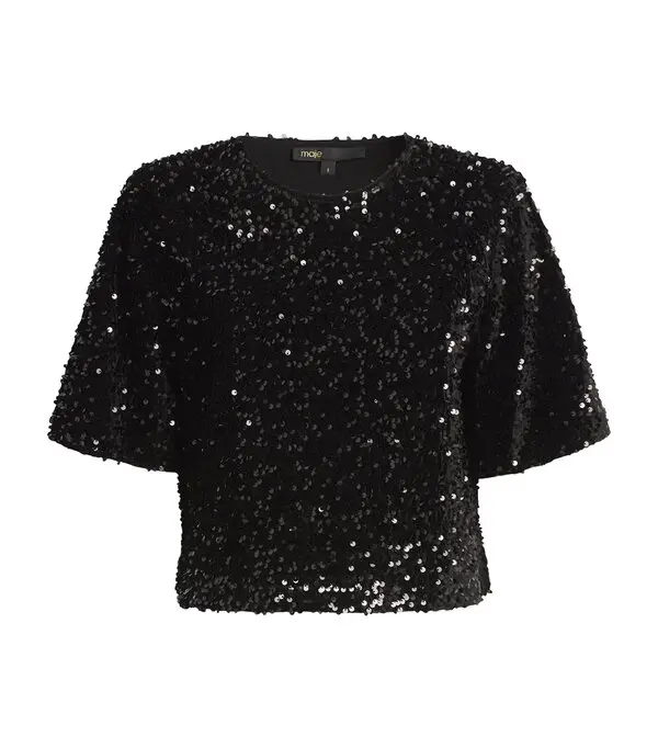 Maje Velvet Sequined T-shirt