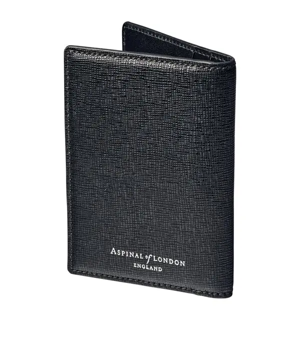 ASPINAL OF LONDON Grained Leather Credit Card Case - Black