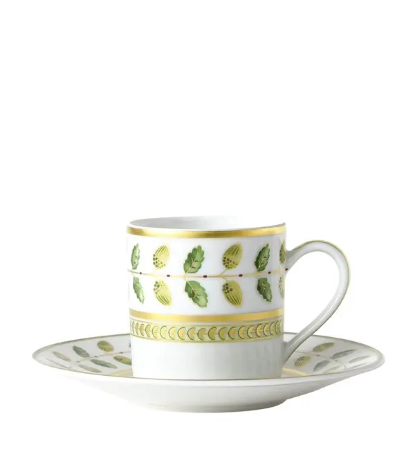 Bernardaud Constance Coffee Cup And Saucer - Green