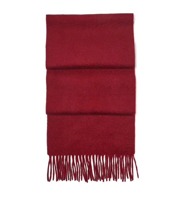 ASPINAL OF LONDON Fringed Cashmere Scarf - Red