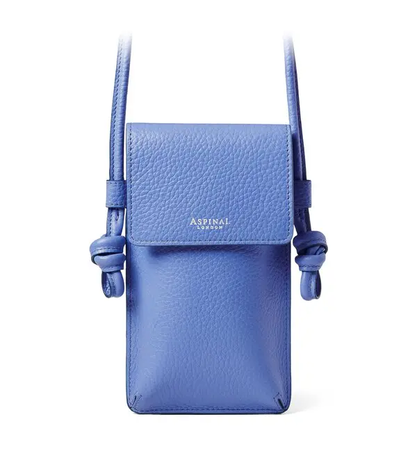 ASPINAL OF LONDON Leather Ella Phone Pouch - Blue