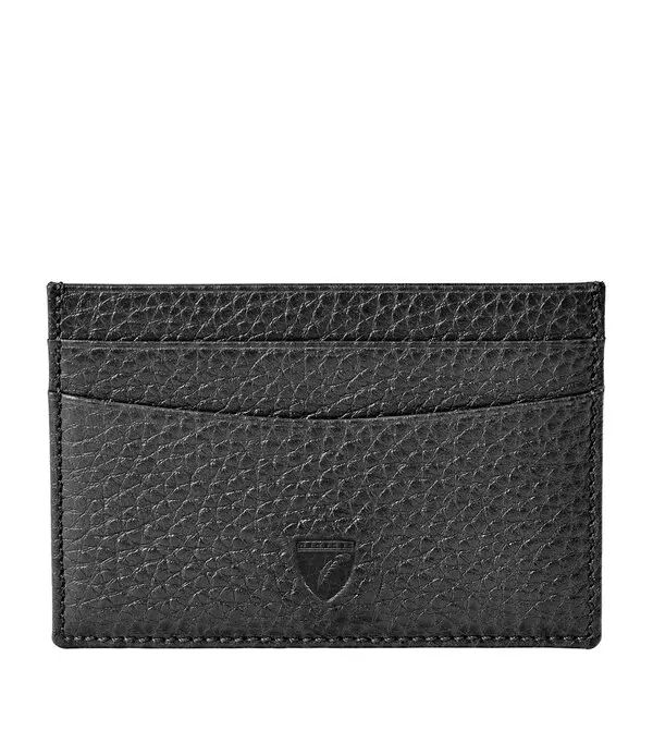 ASPINAL OF LONDON Leather Logo Card Holder - Black