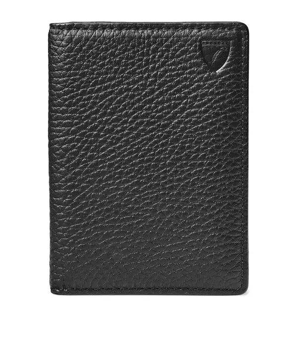 ASPINAL OF LONDON Leather Folded Card Holder - Black