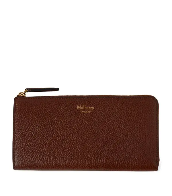 Mulberry Leather Continental Long Zip-Around Wallet - Brown  display picture 1