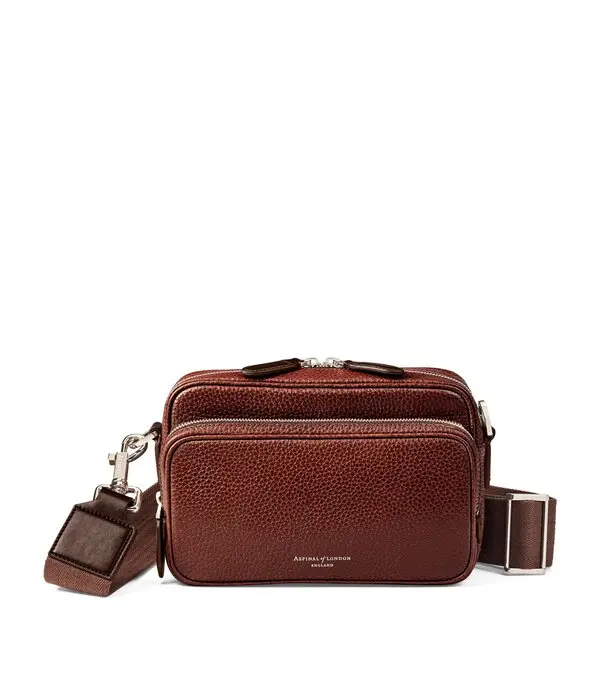 ASPINAL OF LONDON Reporter East West Messenger Bag - Brown