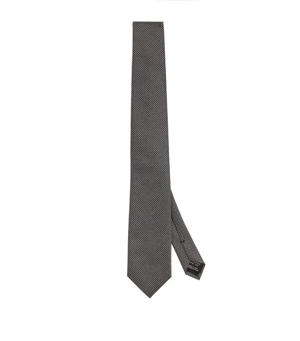 TOM FORD Silk Houndstooth Neck Tie - White