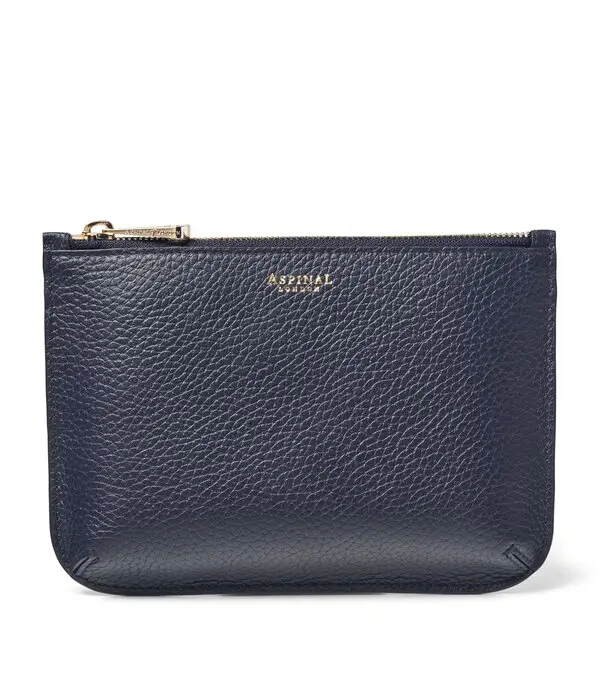 ASPINAL OF LONDON Medium Leather Ella Pouch - Navy