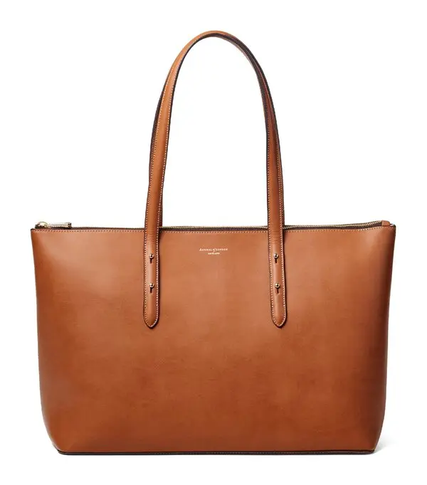ASPINAL OF LONDON Leather Regent Tote Bag - Brown