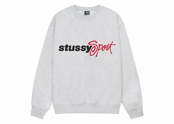 StÜssy Sport Script Crew - Ash Heather