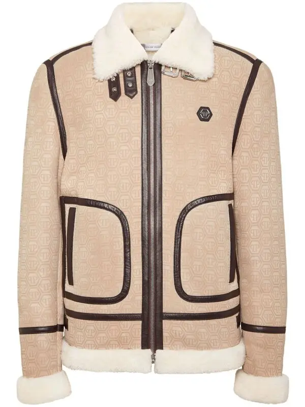 Philipp Plein Monogram Shearling Jacket