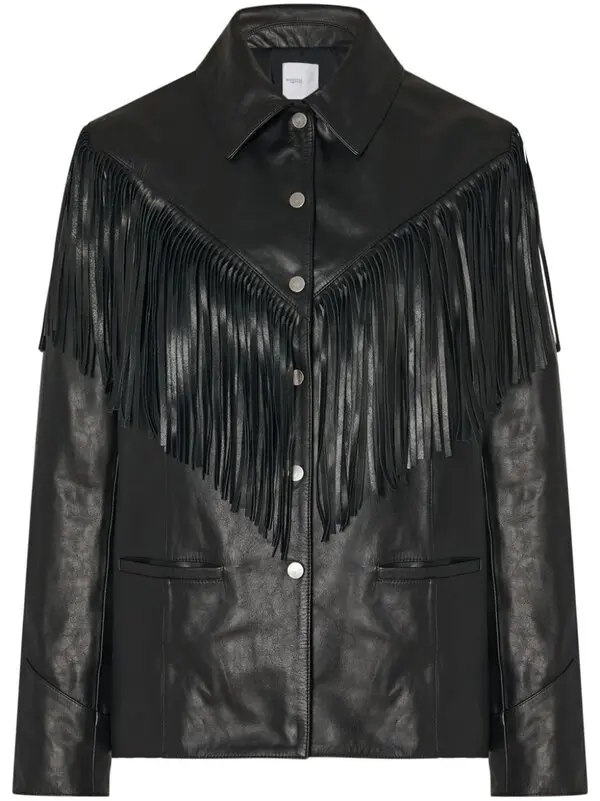 Rosetta Getty Fringe Leather Jacket