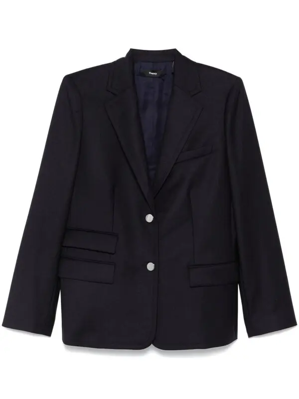 Theory Flannel Blazer - Blue