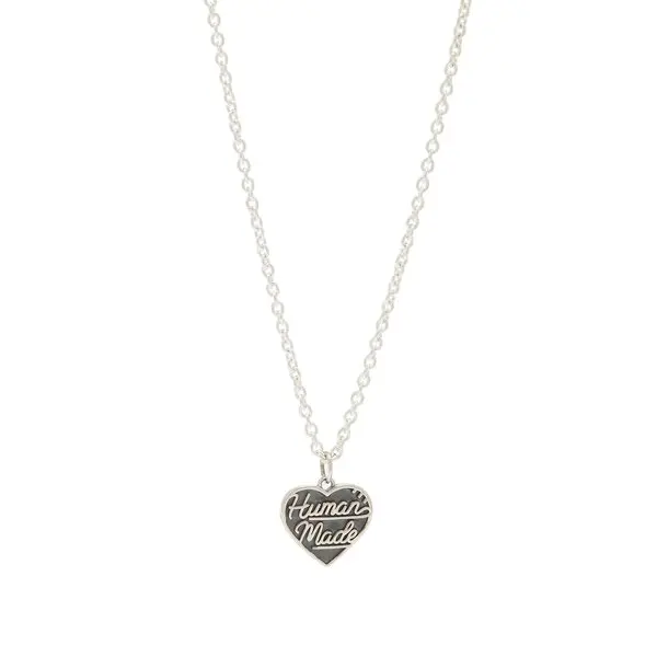 HUMAN MADE Heart Silver Necklace - Black
