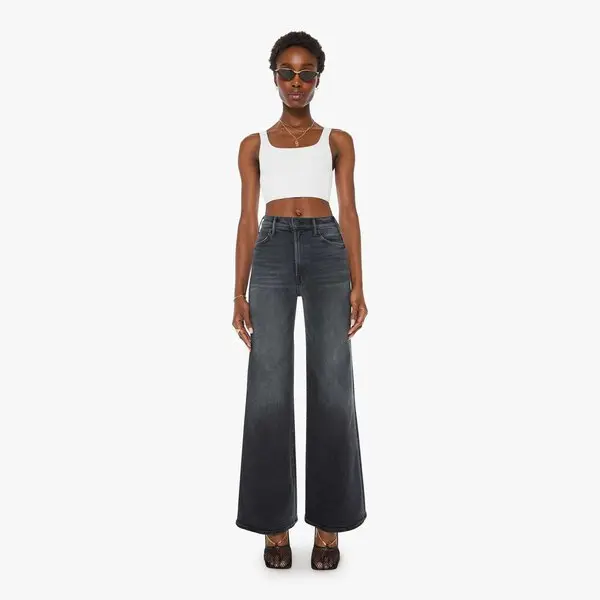 MOTHER The Hustler Roller Sneak Jeans - Black