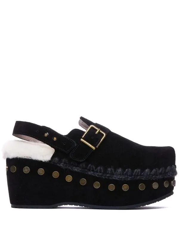 Mou 70mm Stud-embellished Platform Pumps - Black