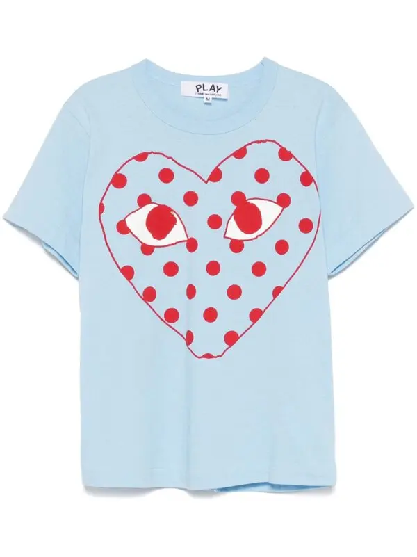 Play Comme Des Garcon Heart-print T-shirt - Blue